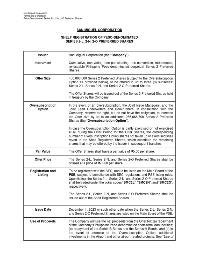 SMC Series 2 Preferred Shares Offer | PDF | Dividend | Preferred Stock