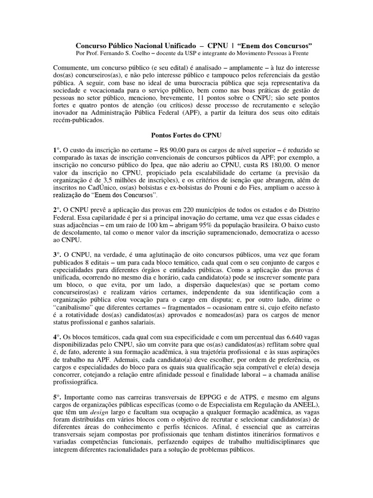 Breve Analise CPNU | PDF