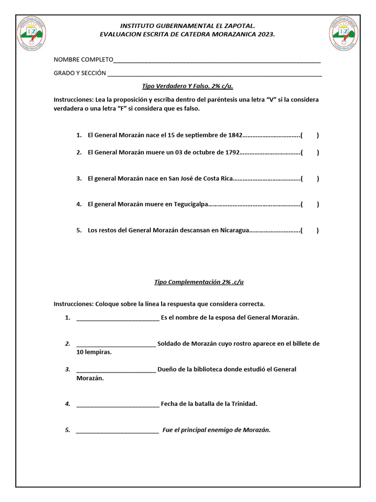 Evaluacion de Catedra | PDF | Historia