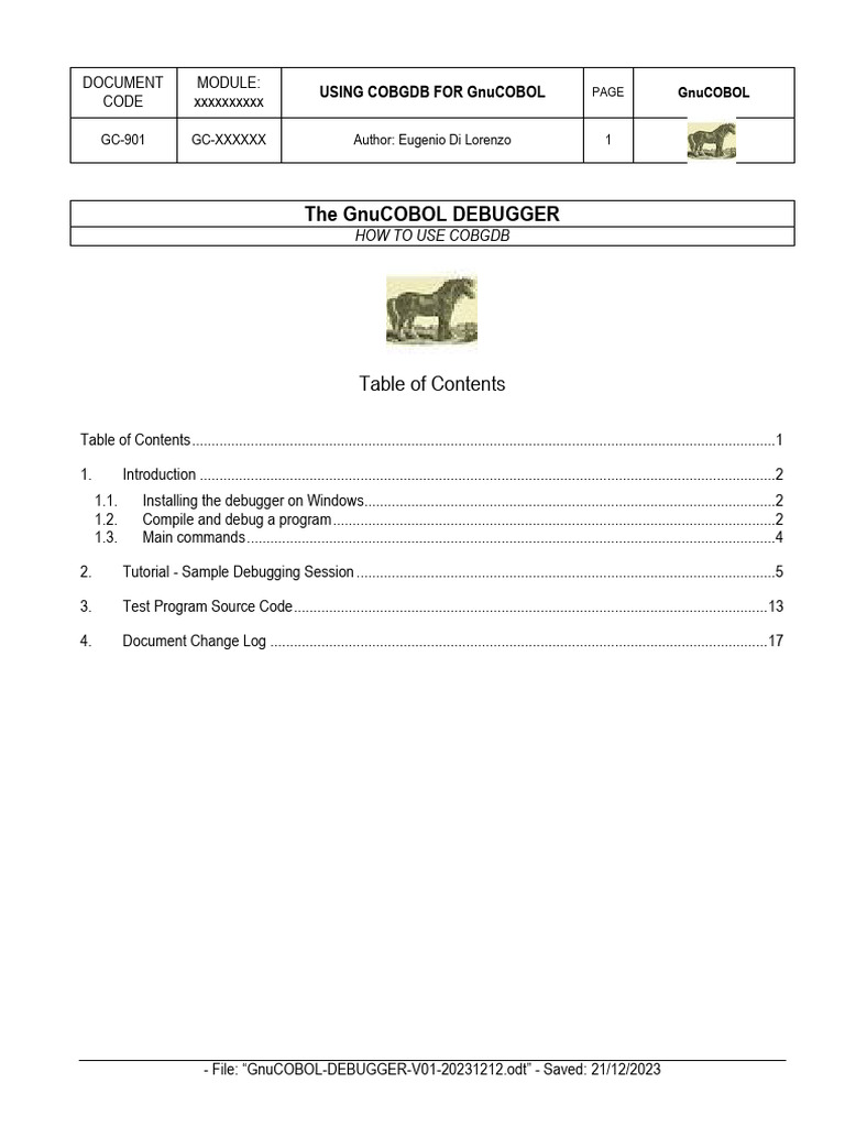 GnuCOBOL DEBUGGER V01 20231212 | PDF | Computer Program | Programming