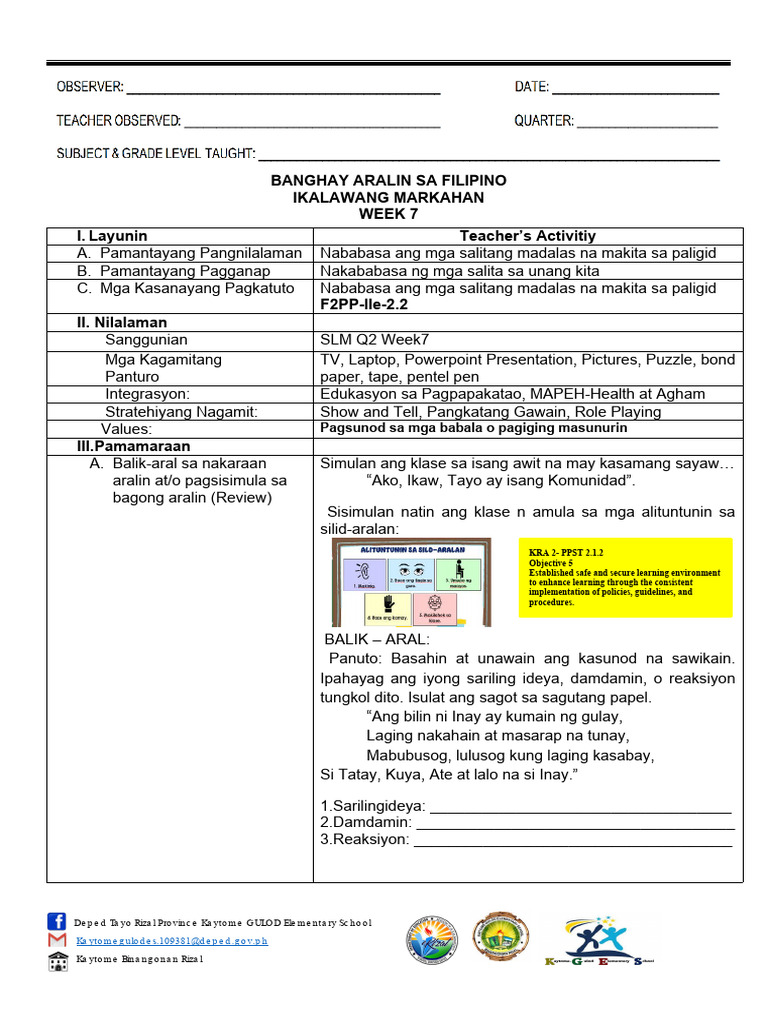 Q2 Week 7 Filipino-2024 | PDF