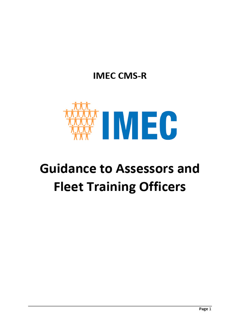 IMEC Guidance To Assessors | PDF | Ships | Oil Tanker