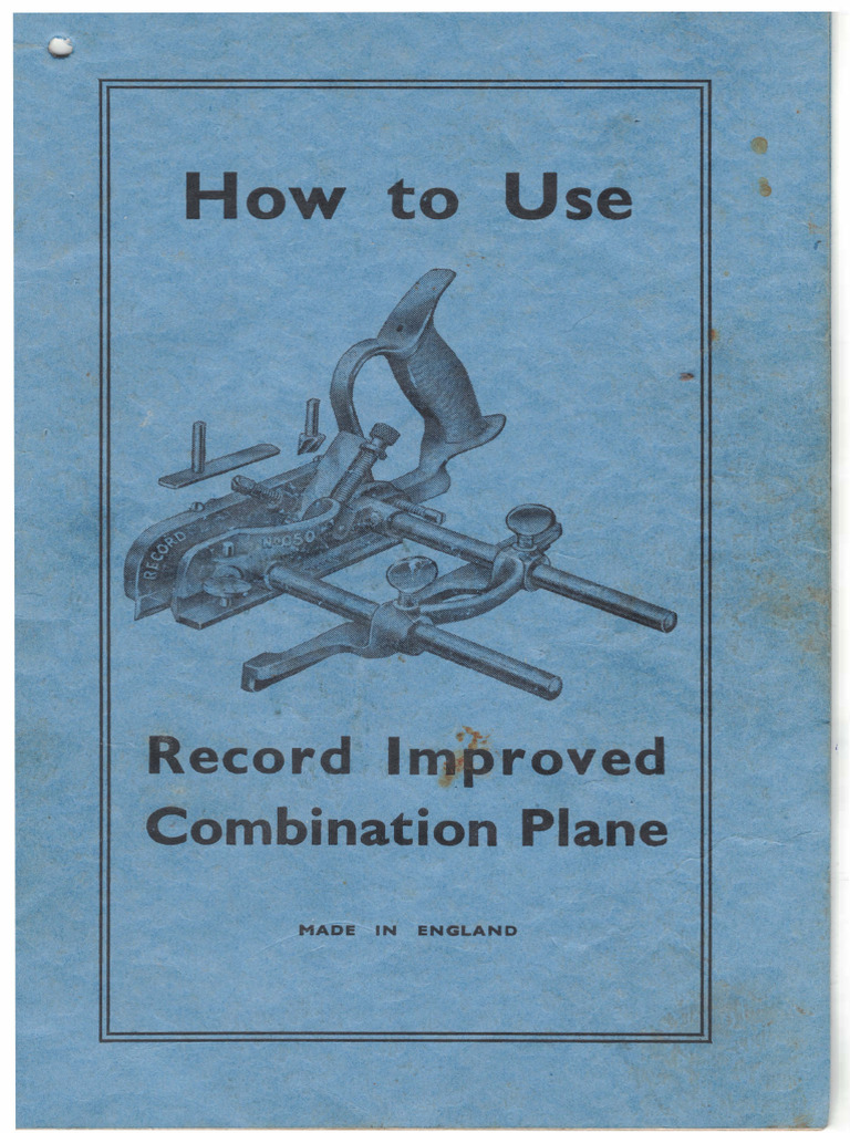 Record No 050 Improved Combination Plane | PDF | Screw | Plough