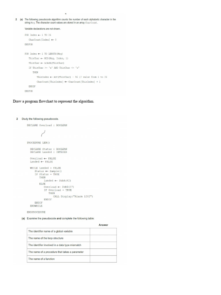 Flowchart & Pseudocode Guide | PDF