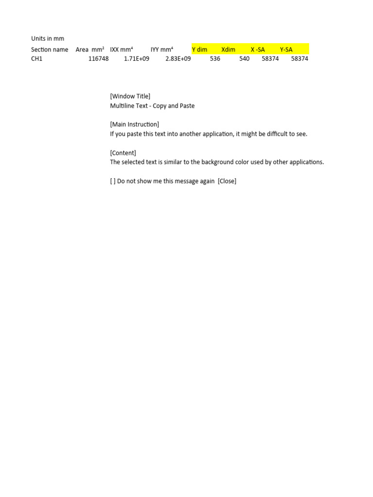 Leg Chord and JHT Section Properties | PDF | Software | System Software