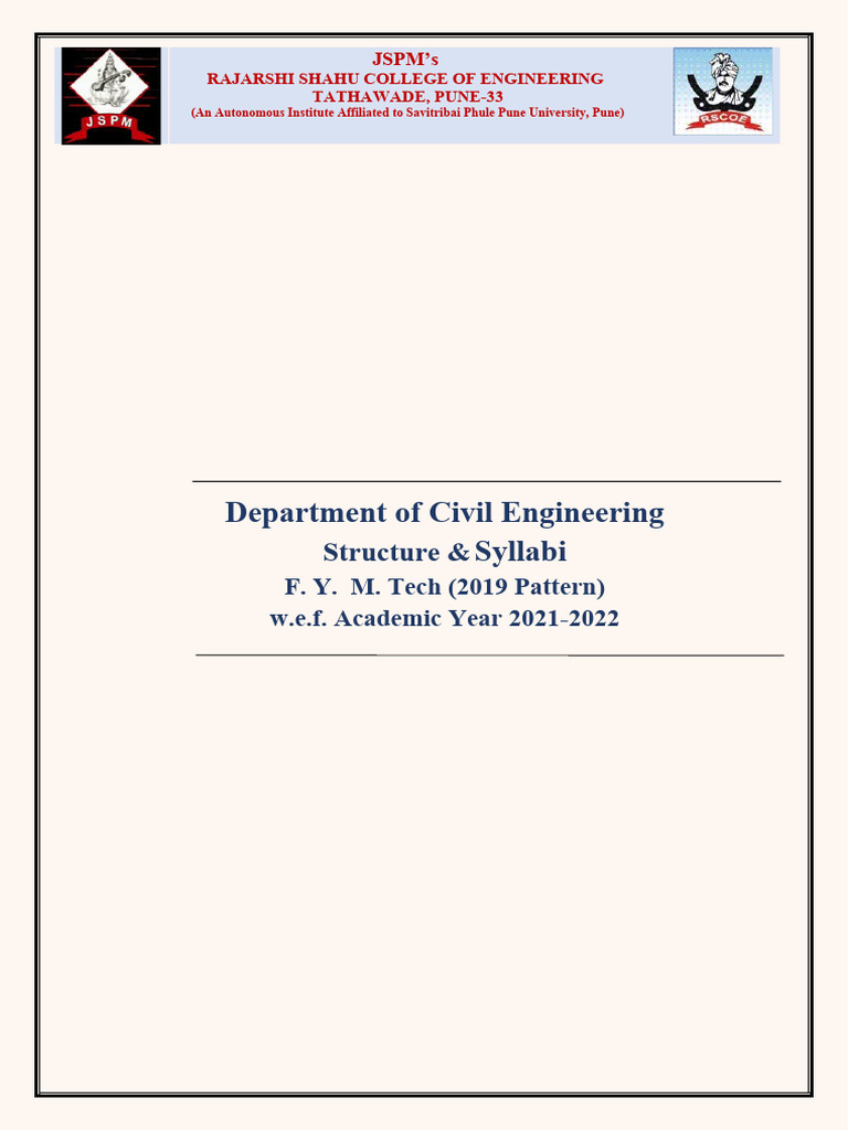 FYMTech Civil New Syllabus 2021-22 | PDF