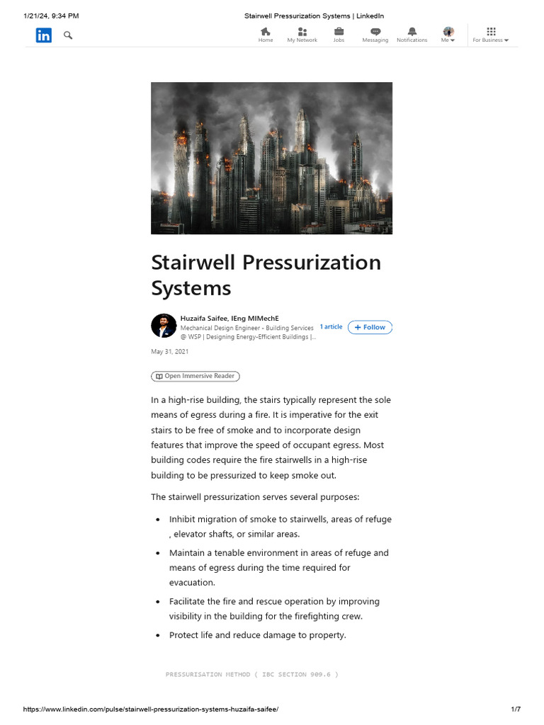 Stairwell Pressurization Guide | PDF | Duct (Flow) | Stairs