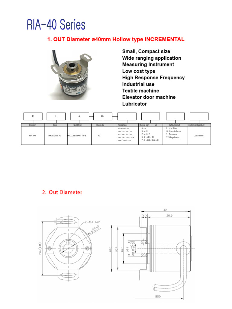 Encoder Serie Ria-40 | PDF | Electrical Engineering | Mechanical ...