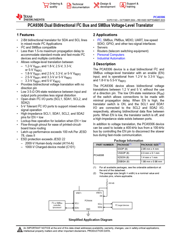 pca9306 | PDF | Electronic Engineering | Computer Hardware