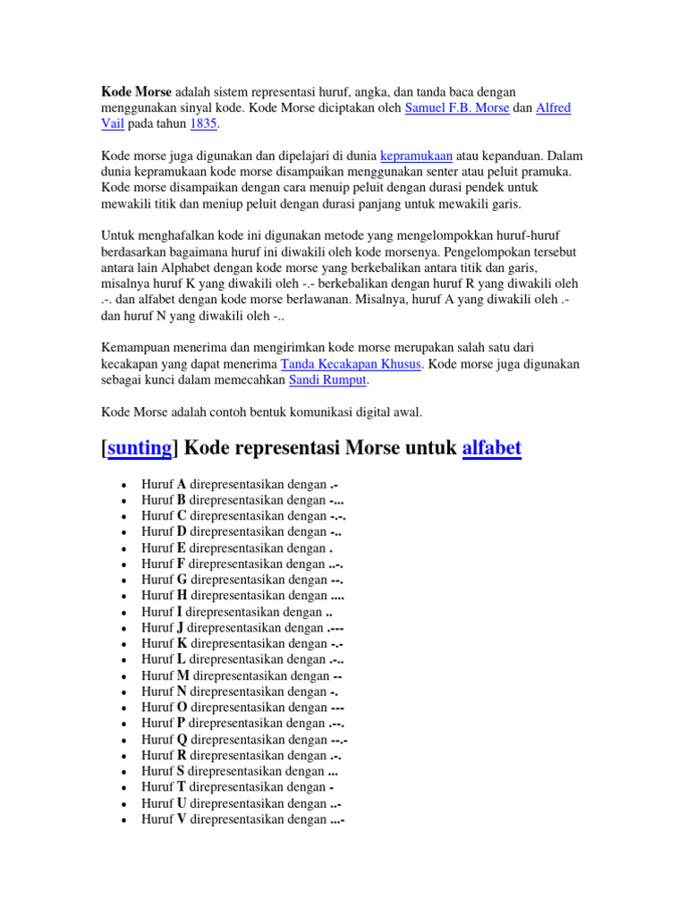 Kode Morse | PDF | Seni & Disiplin Bahasa