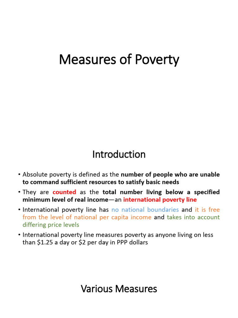Unit 4 Measures of Poverty | PDF | Poverty Threshold | Poverty