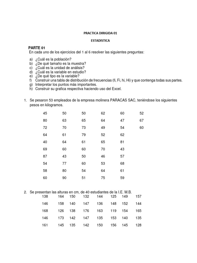 Practica Dirigida 01 | PDF | Matemáticas