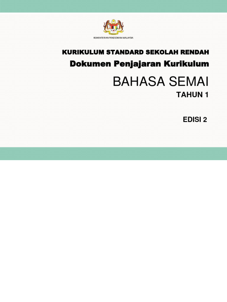 Edit_DPK 2.0 Bahasa Semai Tahun 1 | PDF
