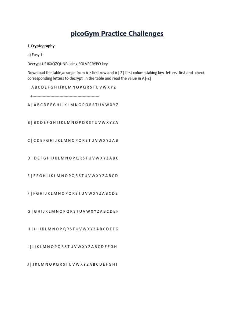 Picogym Practice Challenges | PDF