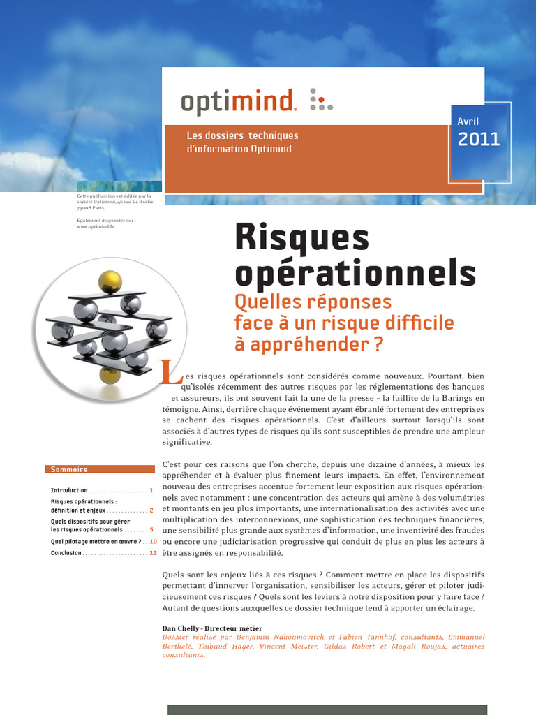 Risques - Operationnels - Quelles Réponses | PDF | Risque opérationnel | Risque