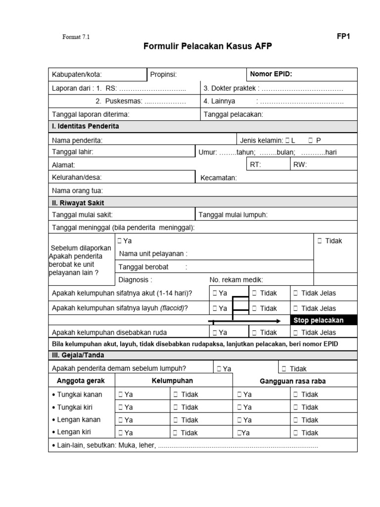 Formulir Afp | PDF