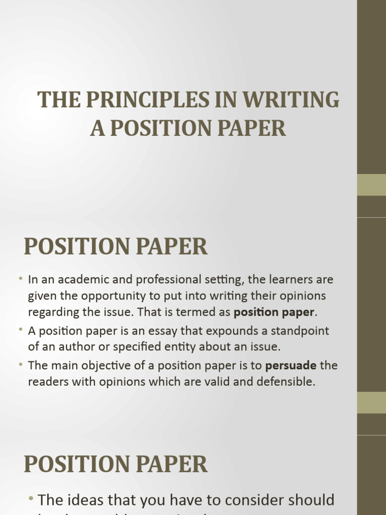 Lesson 7 The Principles in Writing A Position Paper | PDF