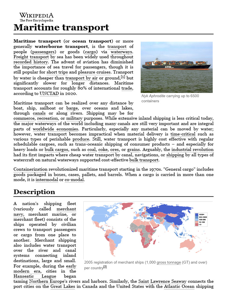 Maritime Transport - Wikipedia | PDF | Sailor | Ships