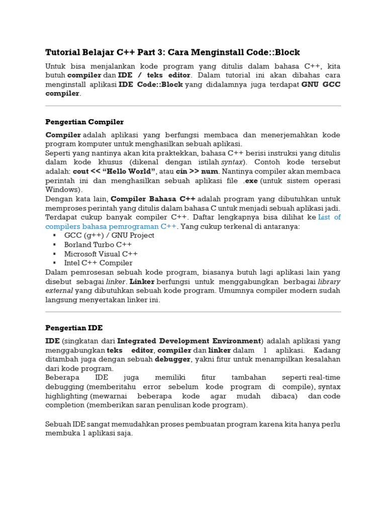 Part 3 - Cara Menginstall Code-Block | PDF | Komputer