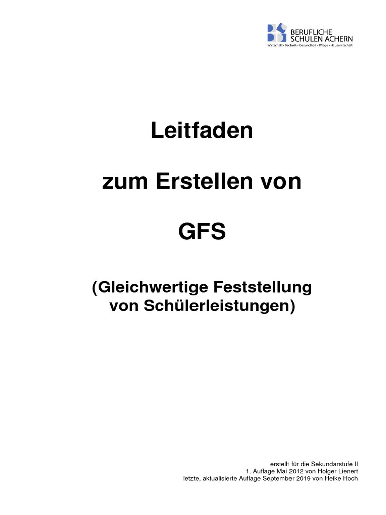 Gfs Handreichung 1920 | PDF