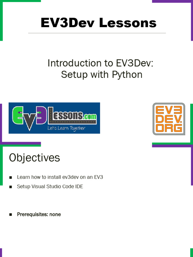 EV3Dev Intro | PDF | Integrated Development Environment | Software Engineering