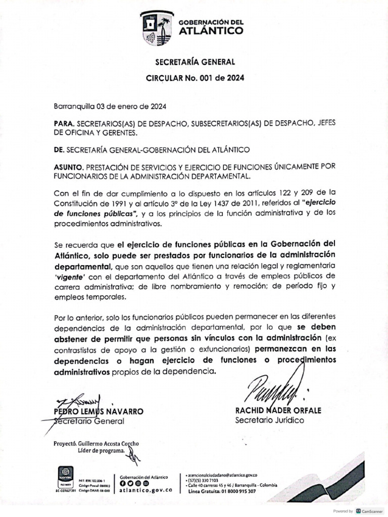 Circular 001 de 2024 | PDF