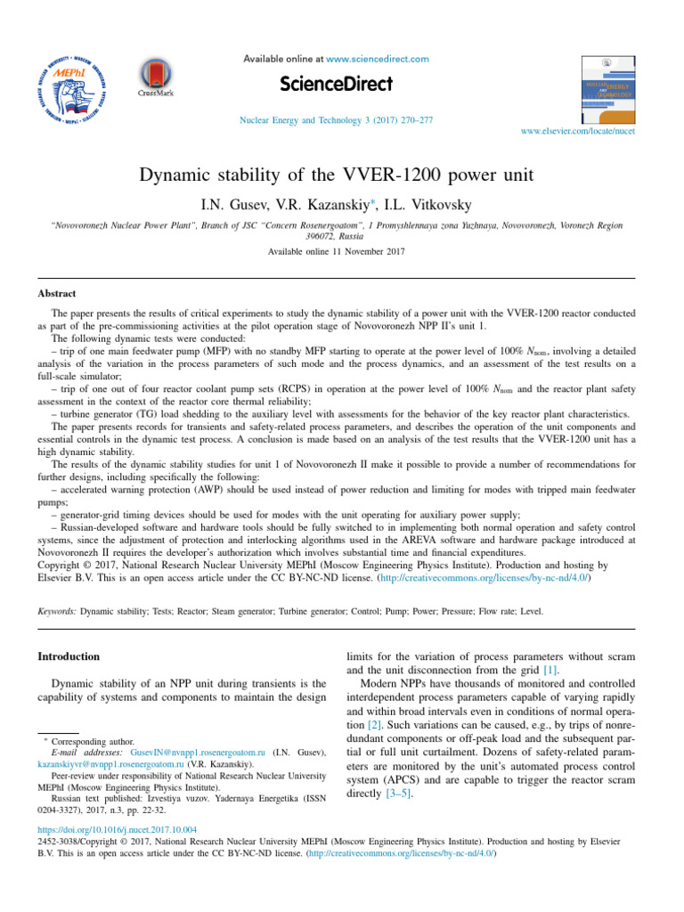 Dynamic Stability of The VVER 1200 Power Un - 2017 - Nuclear Energy and ...
