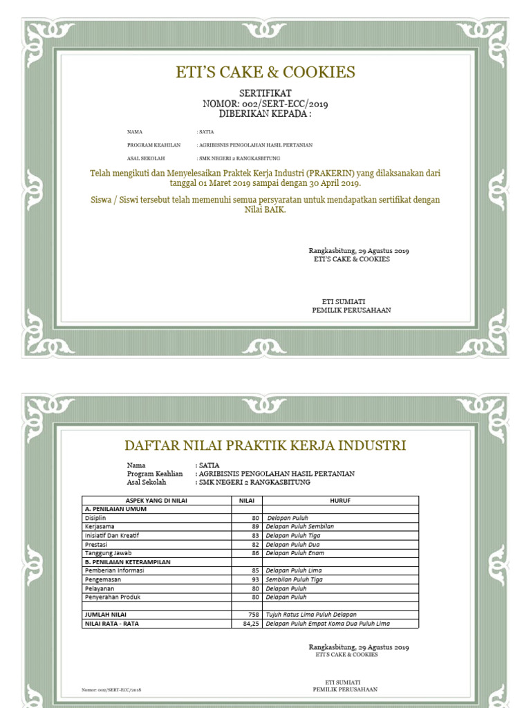 Sertifikat Draft | PDF