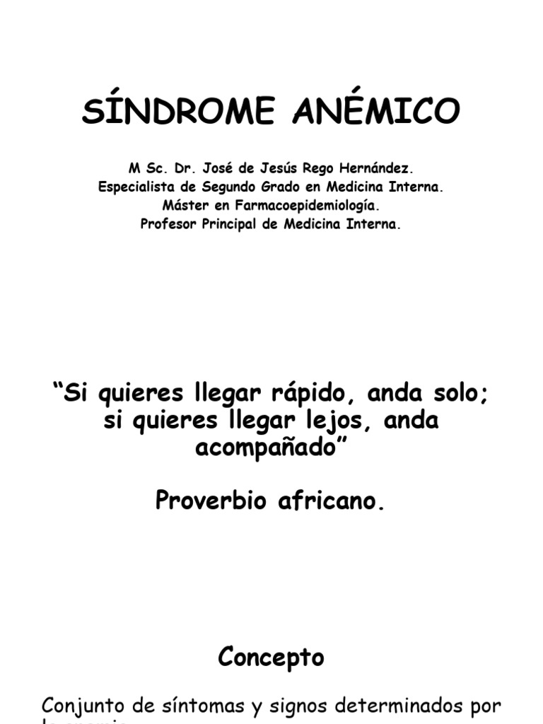 Síndrome Anémico | PDF | Anemia | Medicina CLINICA