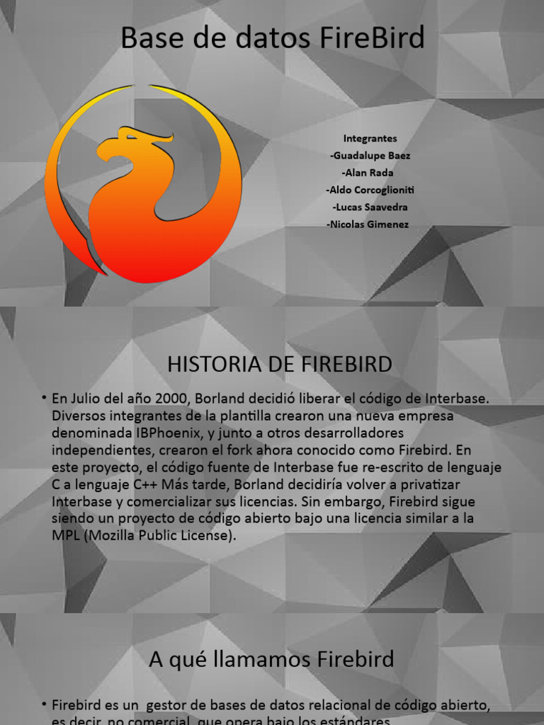 Firebird | PDF | Tecnologías de la información | Gestión de tecnología de la información