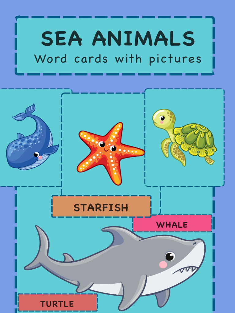 Sea Animals Word Cards with Images | PDF