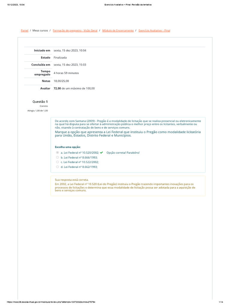 Exercício Avaliativo - Final - Revisão Da Tentativa | PDF | Economias | Business