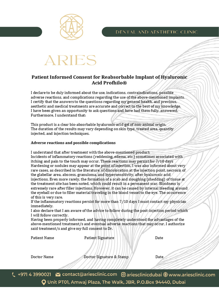 Profhilo Consent | PDF