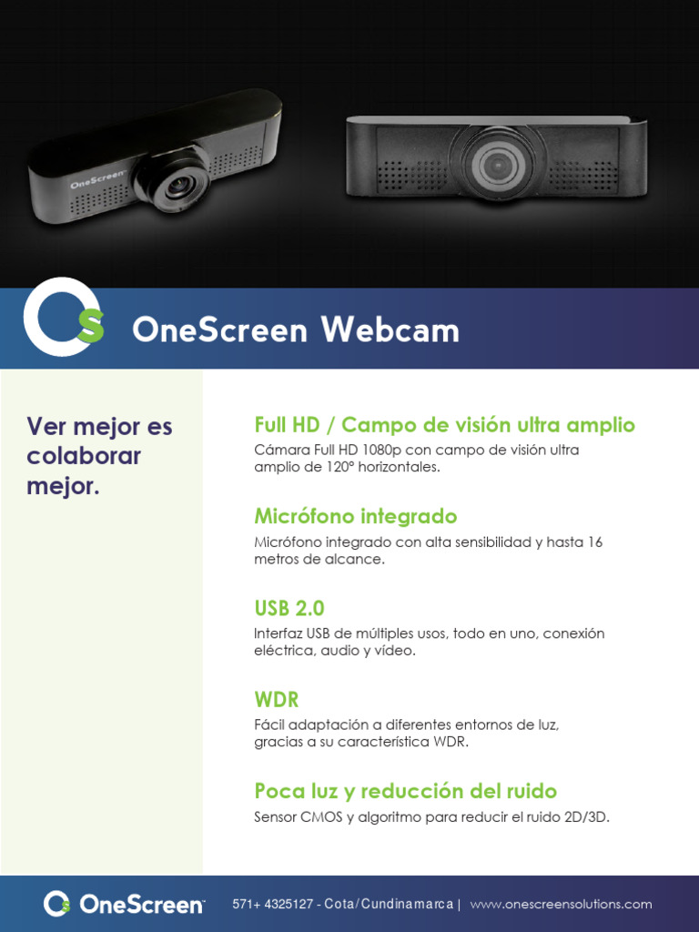 OneScreen Webcam | PDF | USB | Cuadros por segundo