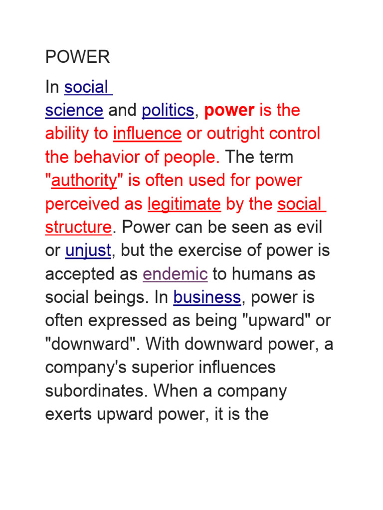 POWER | Download Free PDF | Power (Social And Political) | Expert