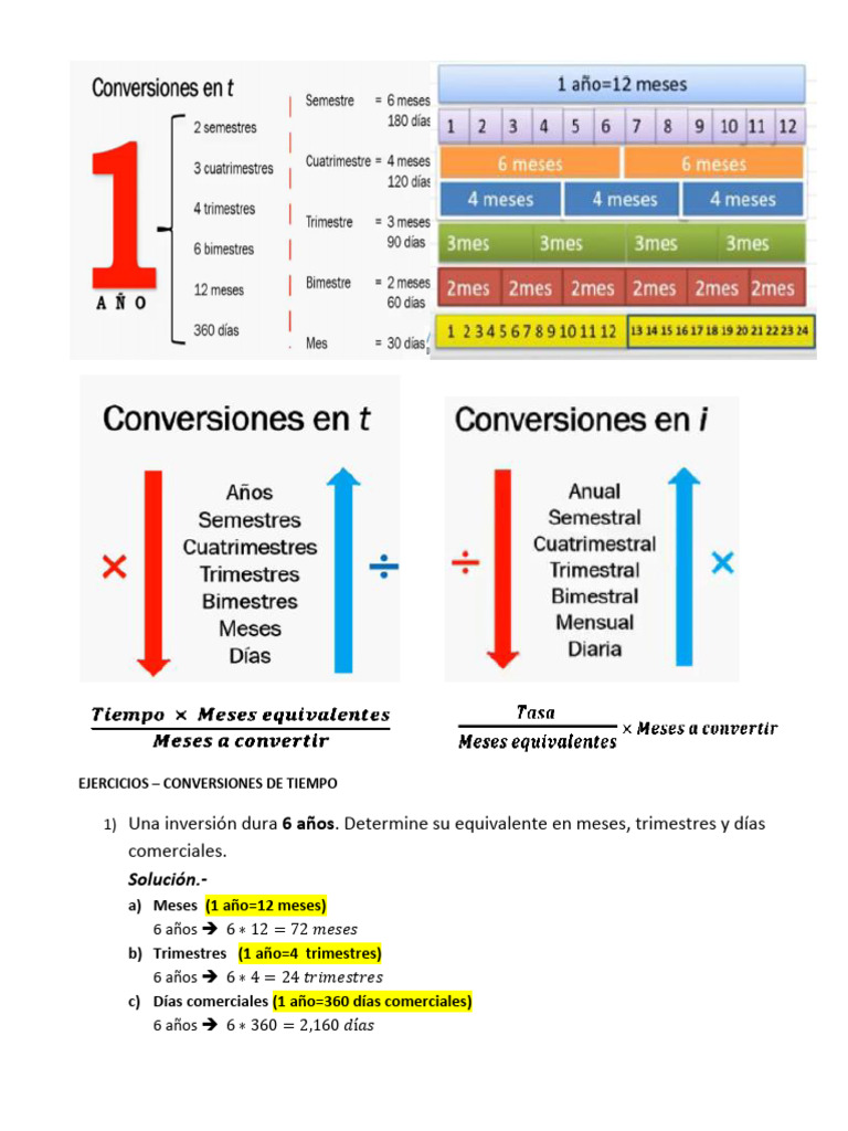 Ejercicios de Conversiones de Tiempo | PDF | Dinero | Economias