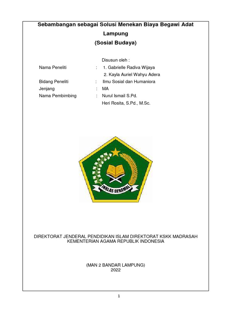 MAN - 2 - B.Lampung - Gabrielle - Kayla - Sebambangan | PDF | Ilmu ...