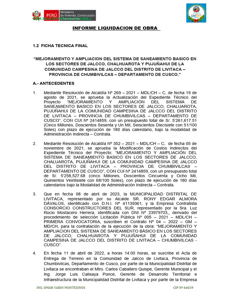 Ficha Tecnica Final | PDF