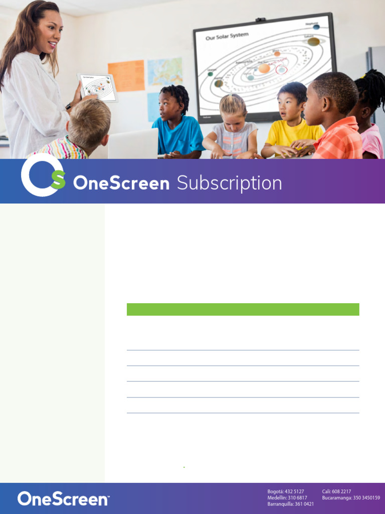 OneScreen-Subscription-for-Education-Sales-Sheet-2020 Español | PDF | Informática