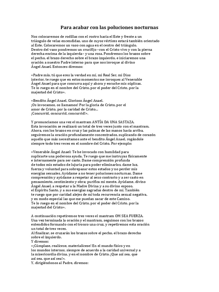 Para Acabar Con Las Poluciones Nocturnas | PDF | Oración | Cristo (título)