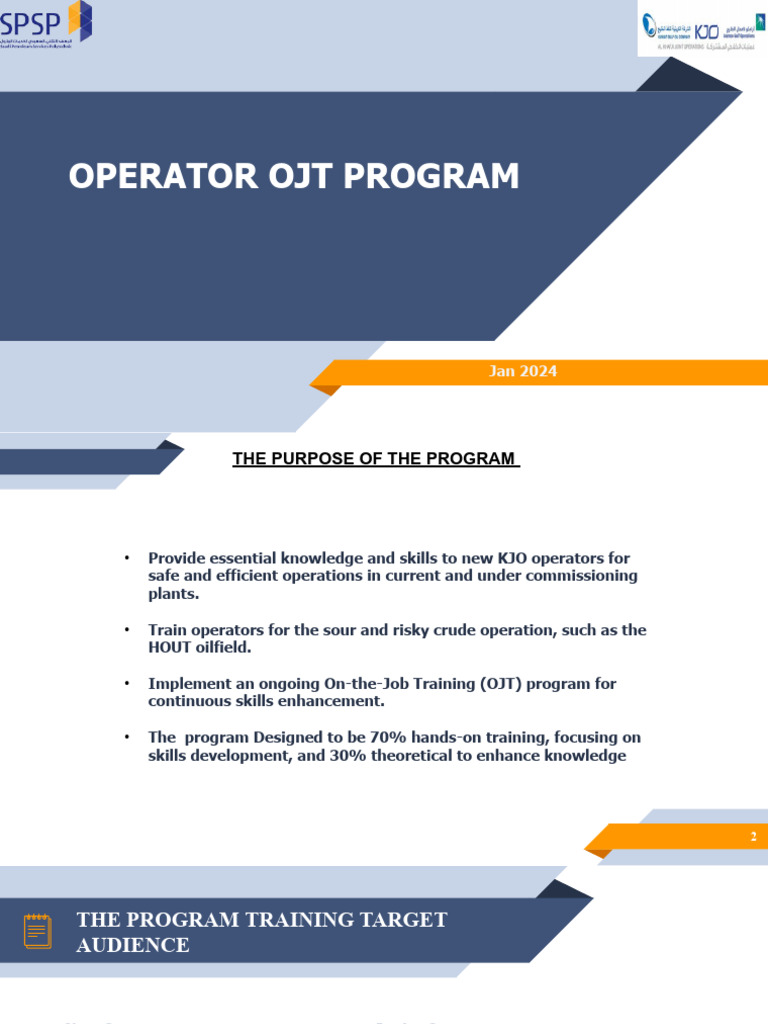 Operators OJT Programs For KJO | PDF