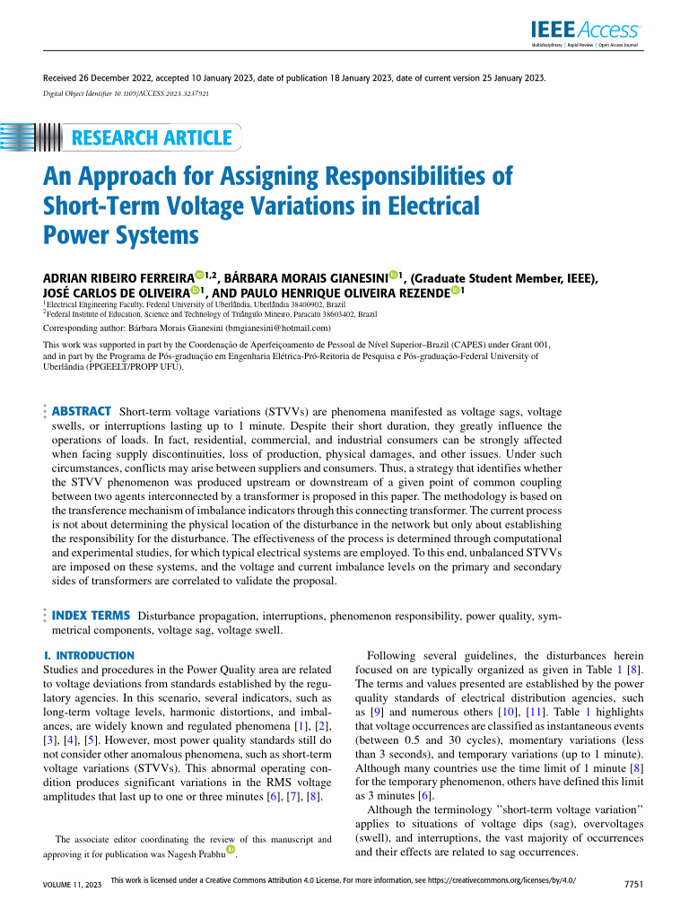 An Approach For Assigning Responsibilities of Short-Term Voltage Variations in Electrical Power ...