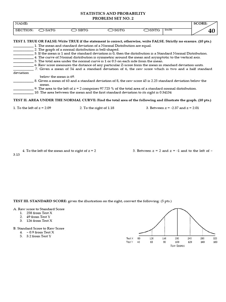 PROBLEM SET 2 | PDF | Normal Distribution | Standard Deviation
