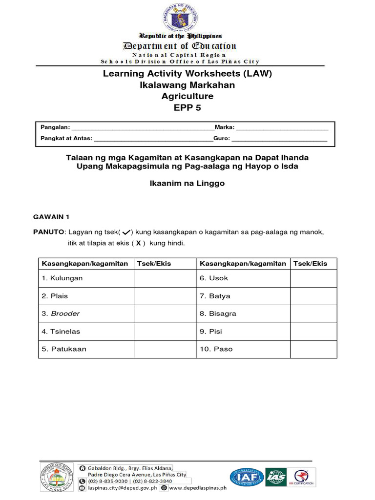 FINAL - WEEK-6-LAW-EPP-5-Q2-AGRICULTURE | PDF