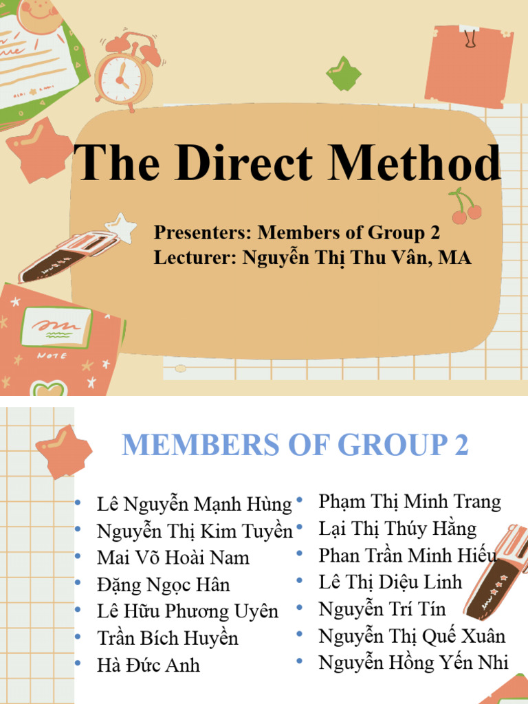 NVSP - Group 2 - The Direct Method | PDF | Second Language | Vocabulary