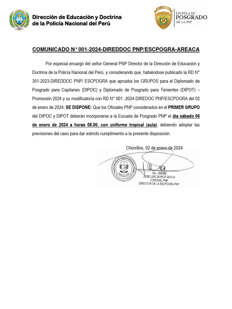 0500 Comunicado Esc | PDF