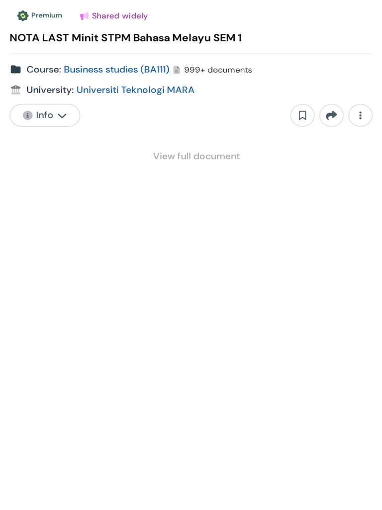 Nota Last Minit STPM Bahasa Melayu Sem 1 - Compress | PDF