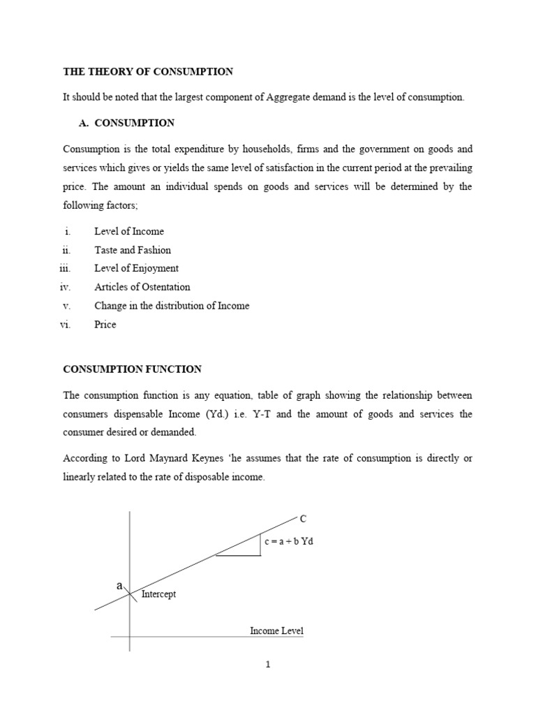Consumption Function | PDF | Consumption (Economics) | Economics