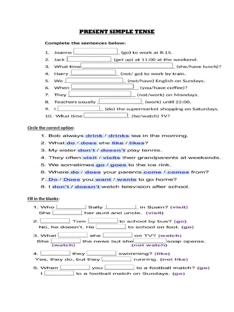 Present Simple Tense | PDF