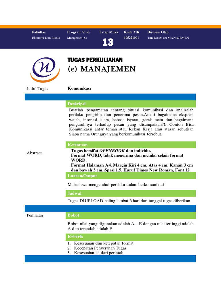 Petunjuk Pengerjaan Tugas | PDF | Kajian Bahasa Asing